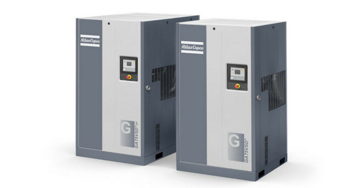 75kW Atlas Screw Air Compressor GA Series GA 75 73dB(A) Noise level ISO ...