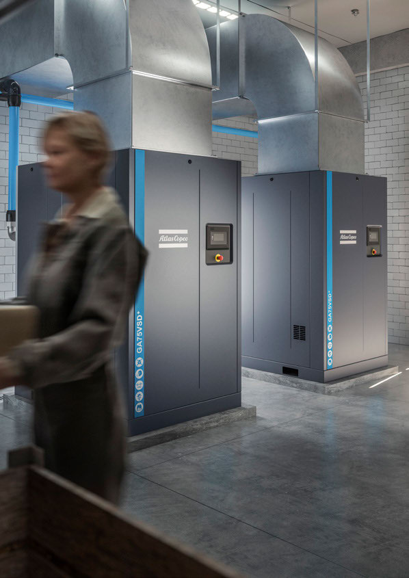 Atlas Screw Air Compressor GA75VSD+ FF 75kw Built In Dryer